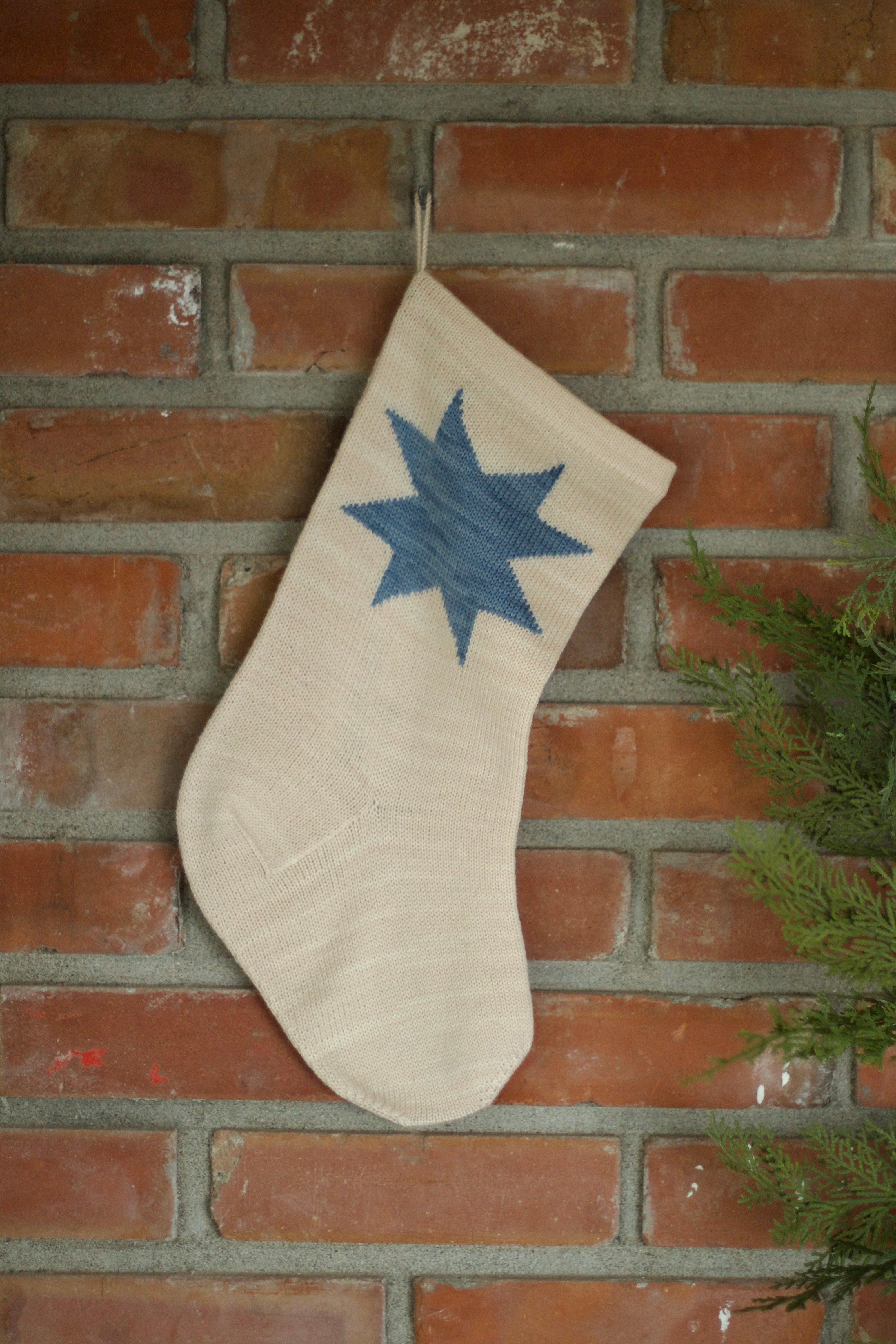 patchwork star stocking . chambray – iver and isla